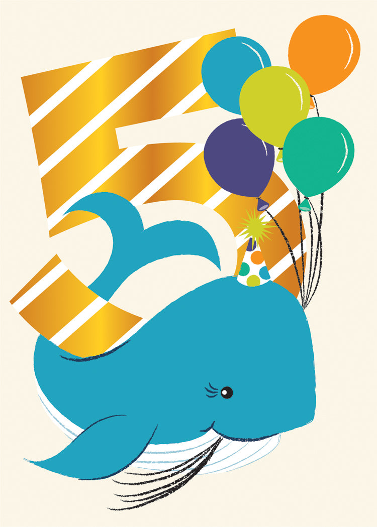 Whale-y Five Greeting Card – Paper Fiesta